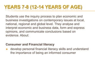 Australian Curriculum: Economics & Business | PPTX
