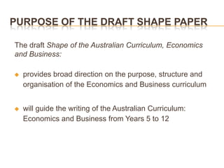 Australian Curriculum: Economics & Business | PPTX