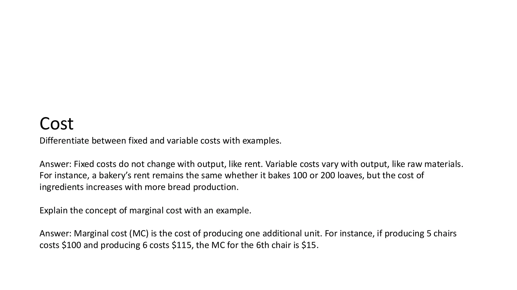 Presentation eco revision class 11 production function cost Revenue | PDF
