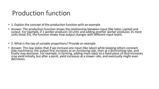 Presentation eco revision class 11 production function cost Revenue | PDF