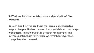 Presentation eco revision class 11 production function | PDF