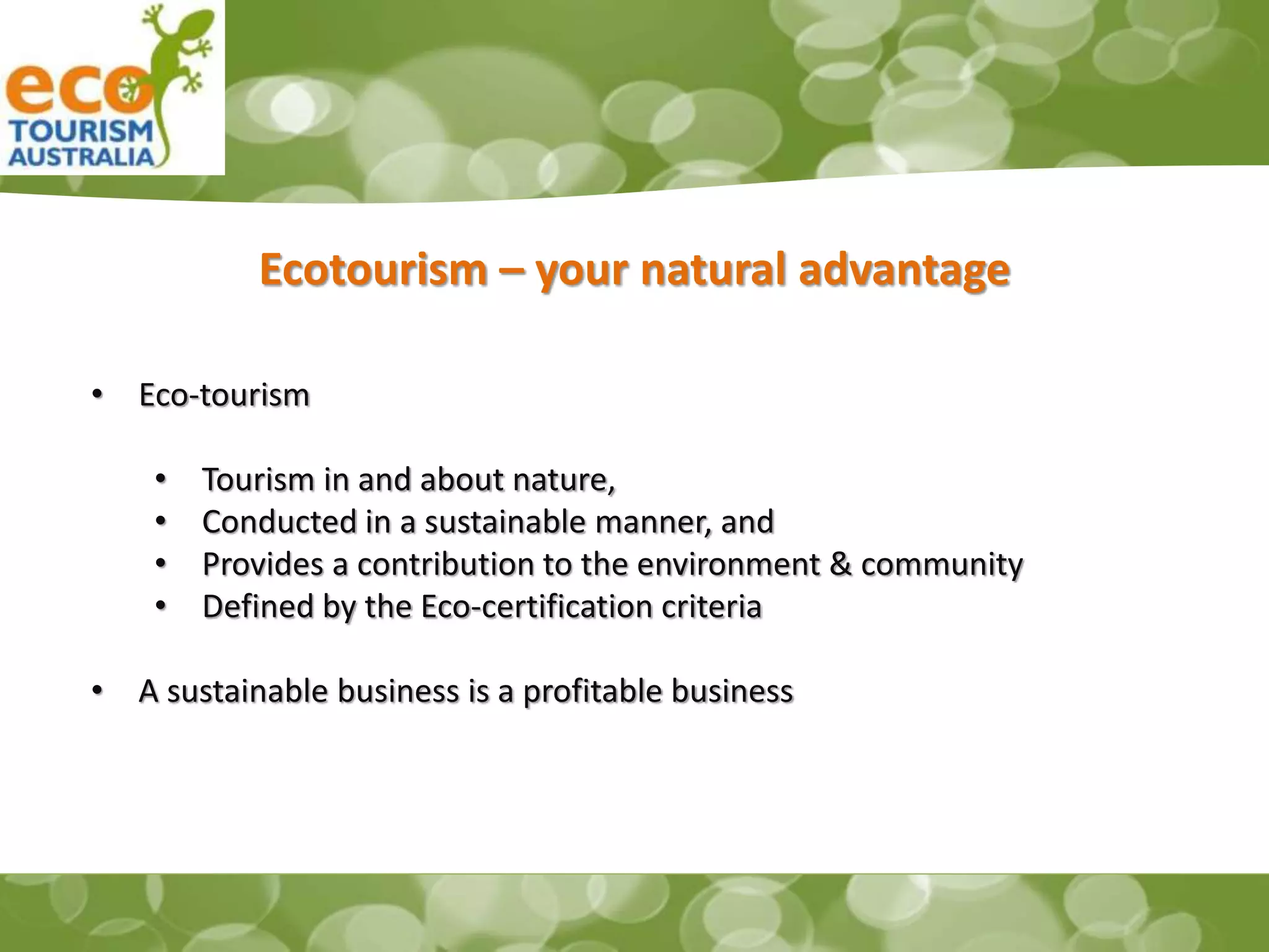 Ecotourism – your natural advantage | PPTX
