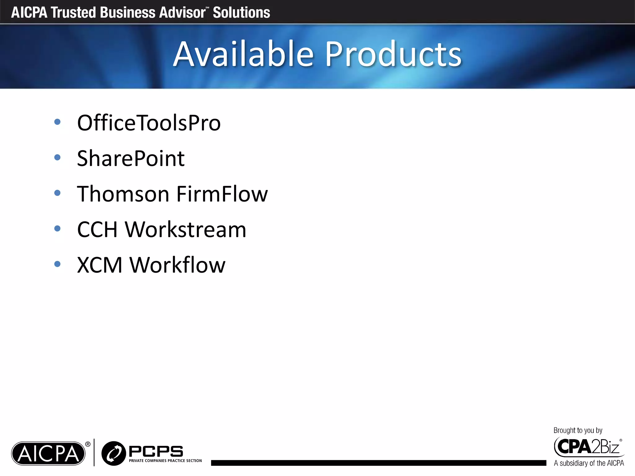 eCPAn presentation of Outsourcing & XCM workflow