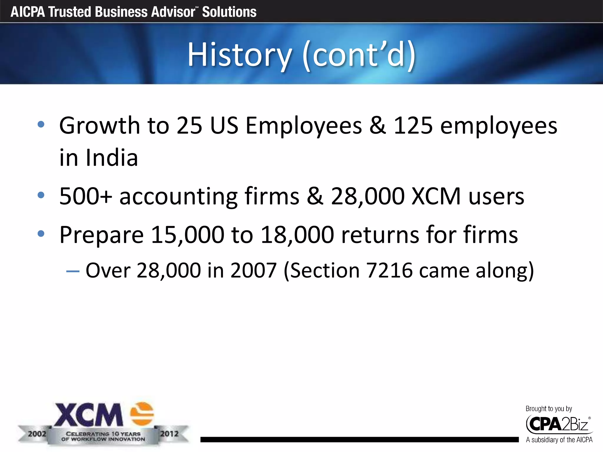 eCPAn presentation of Outsourcing & XCM workflow