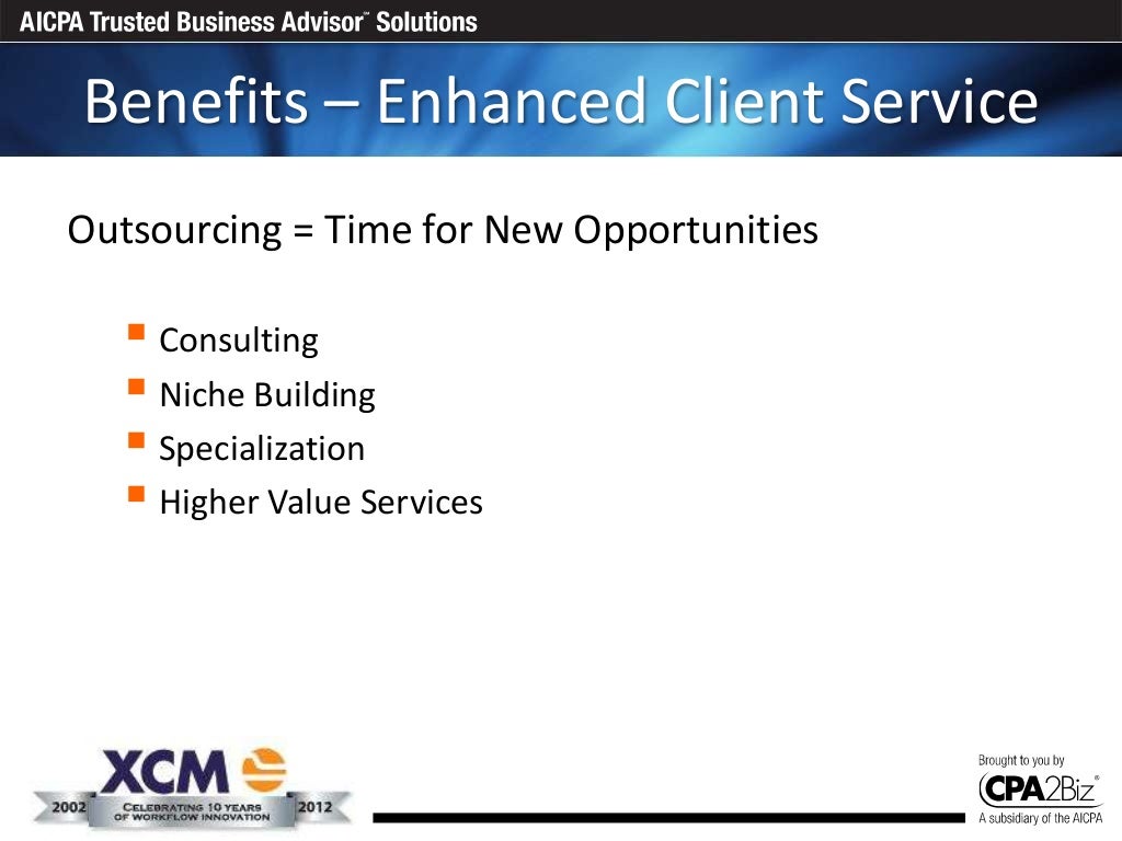 eCPAn presentation of Outsourcing & XCM workflow