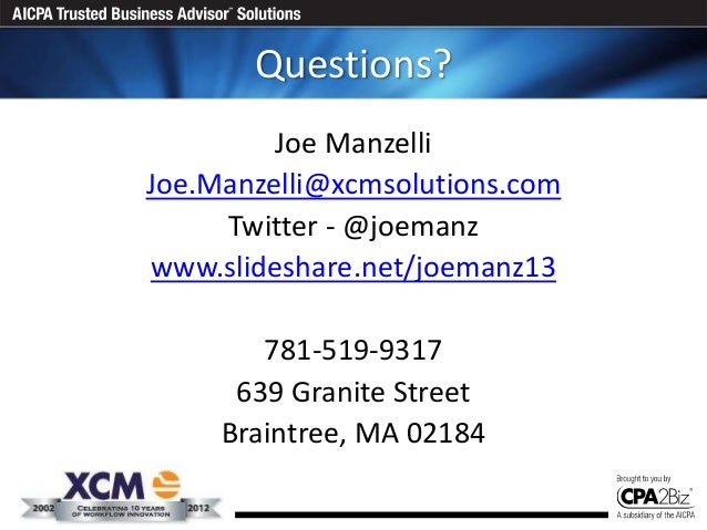 eCPAn presentation of Outsourcing & XCM workflow