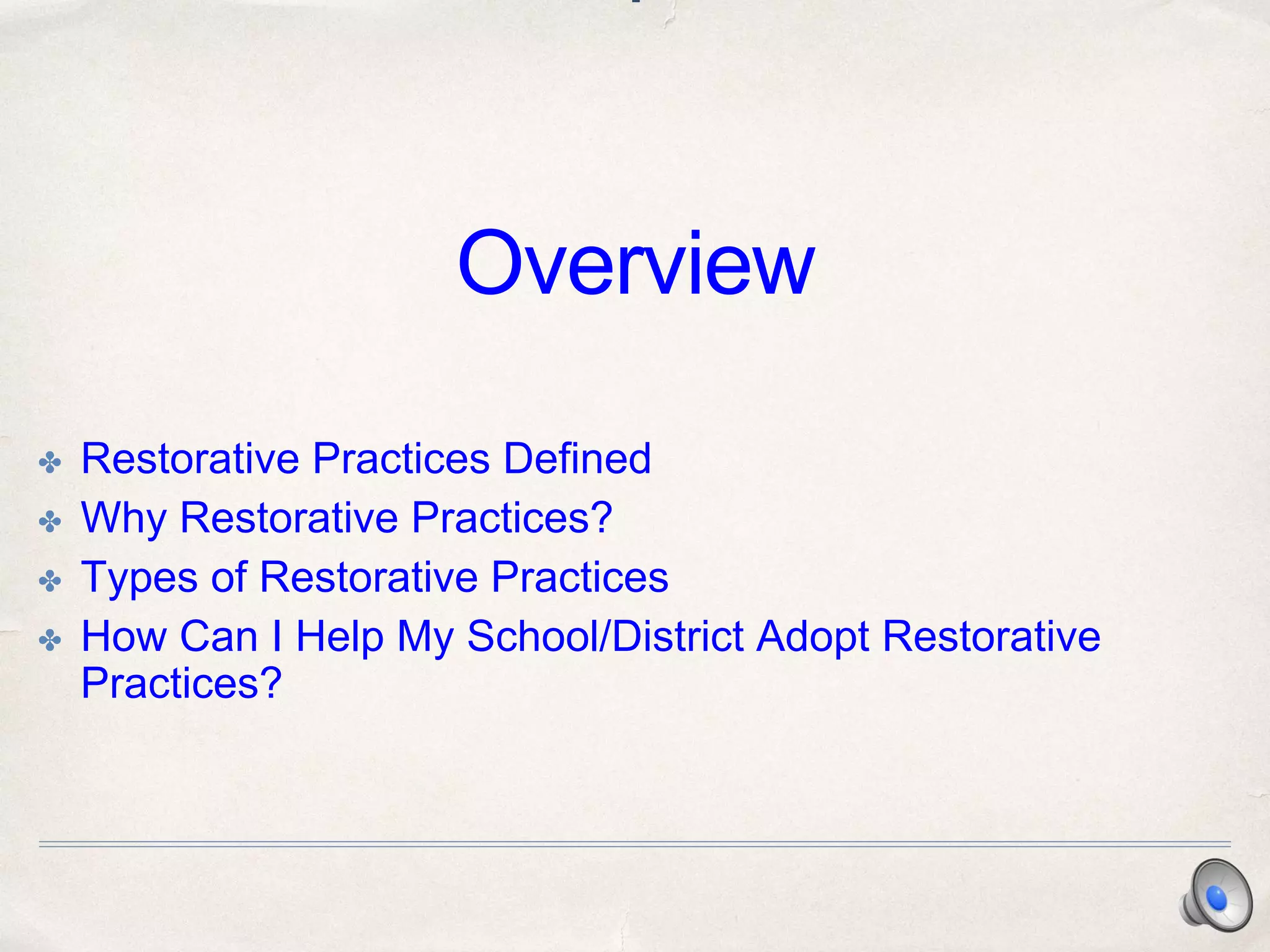 Restorative Practices in Education | PPTX