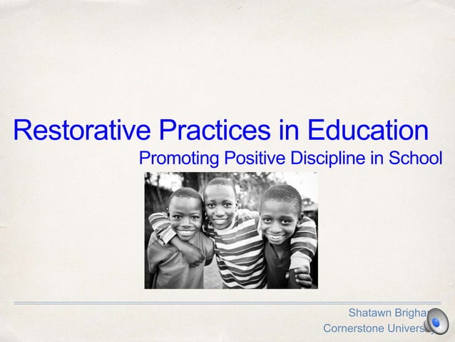 Restorative Practices In Education Pptx