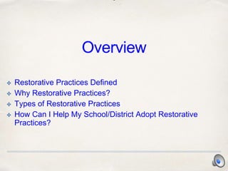 Restorative Practices in Education | PPTX