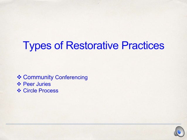 Restorative Practices in Education | PPTX