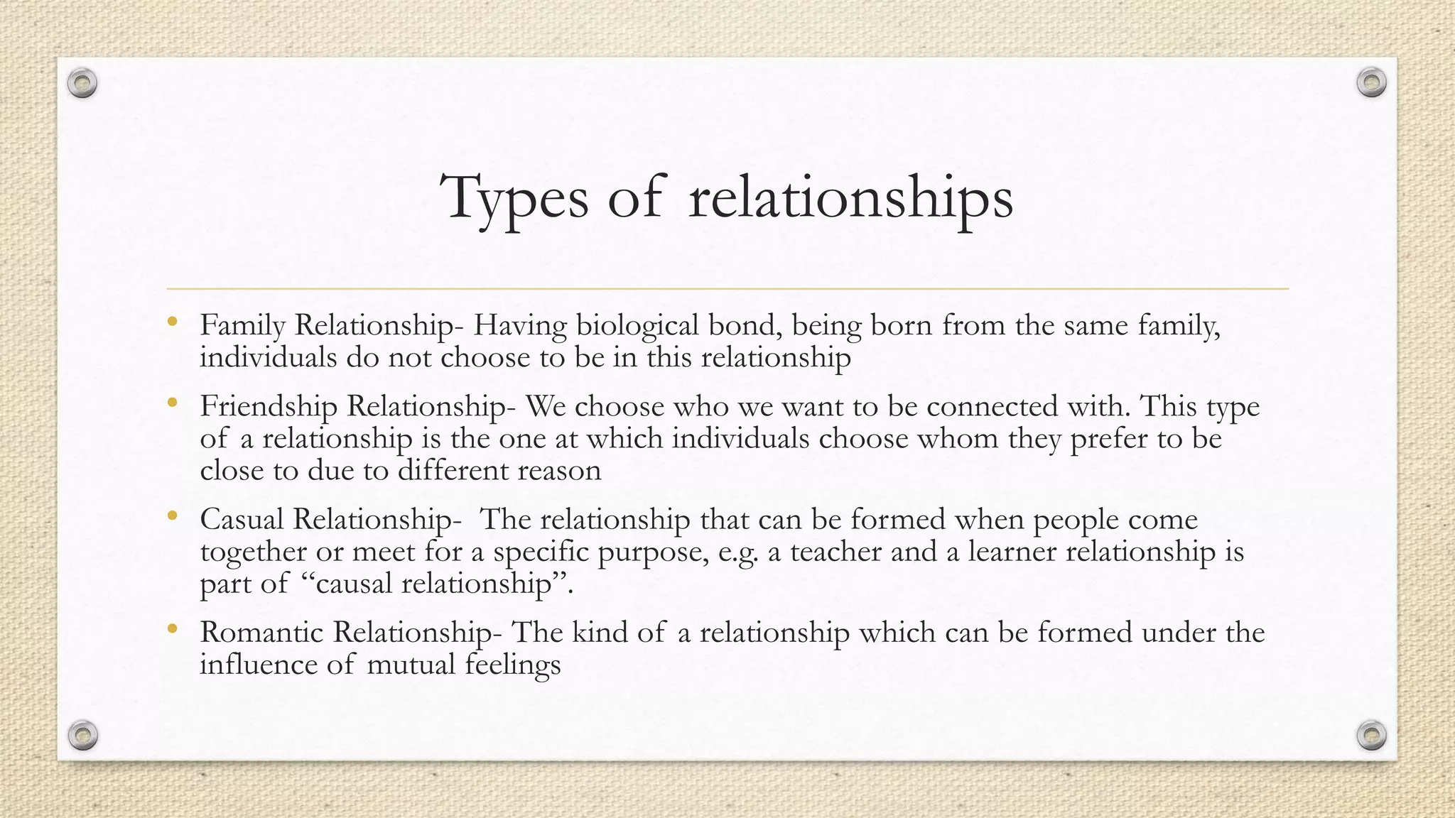 Relationship and their influence on well being | PPTX