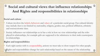 Relationship and their influence on well being | PPT