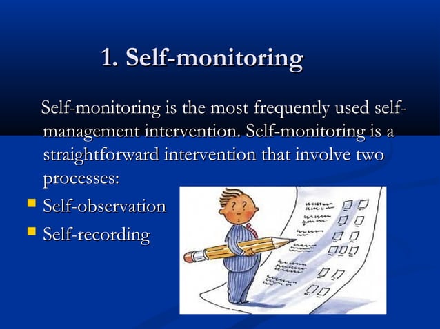 Self Management Interventions | PPT | Parenting | Family and Relationships