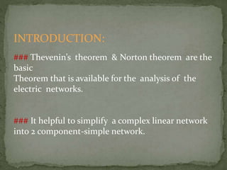 thevenin theorem and norton theorem | PPTX