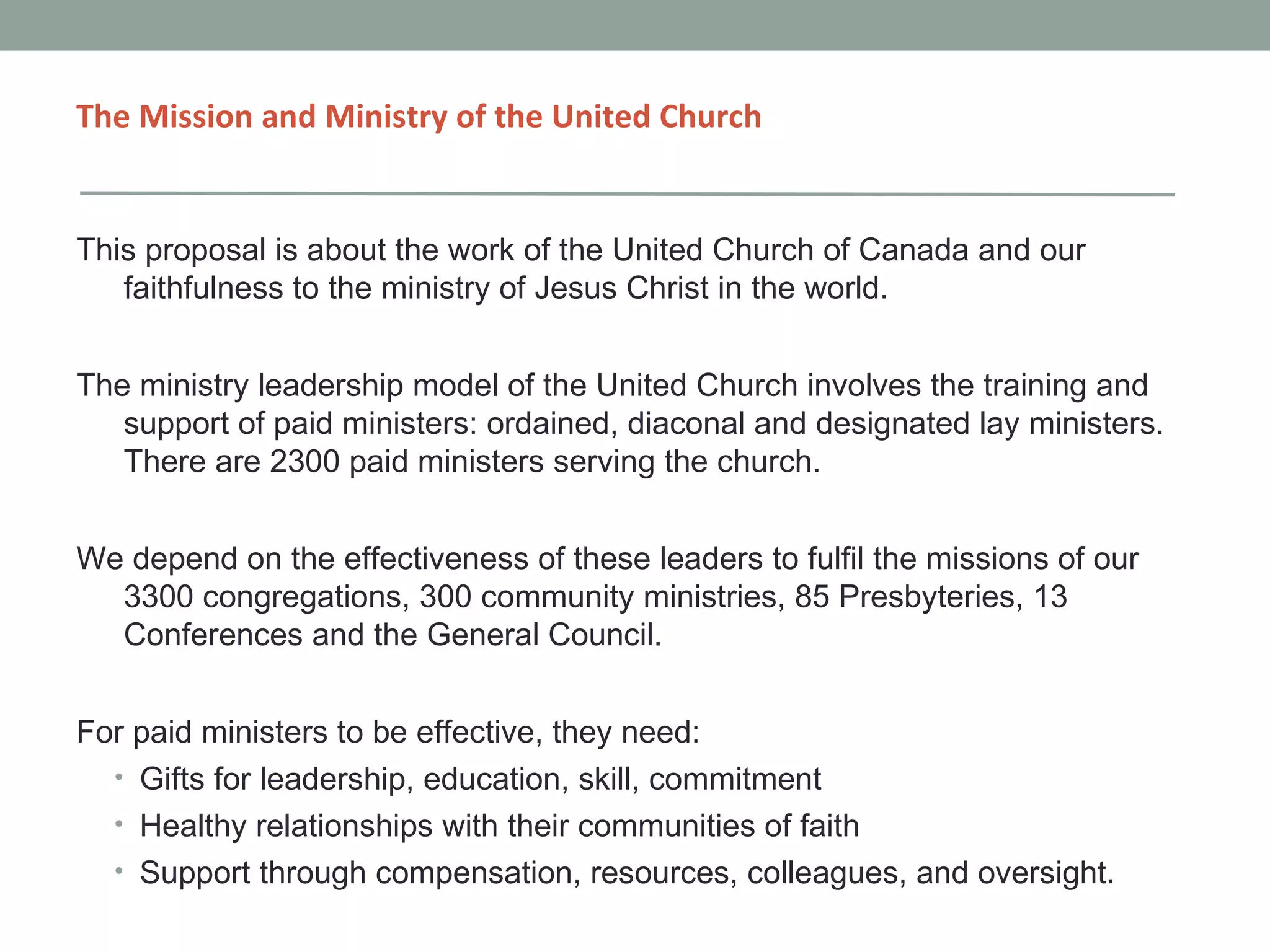 Ministry Leadership Proposal | PPT