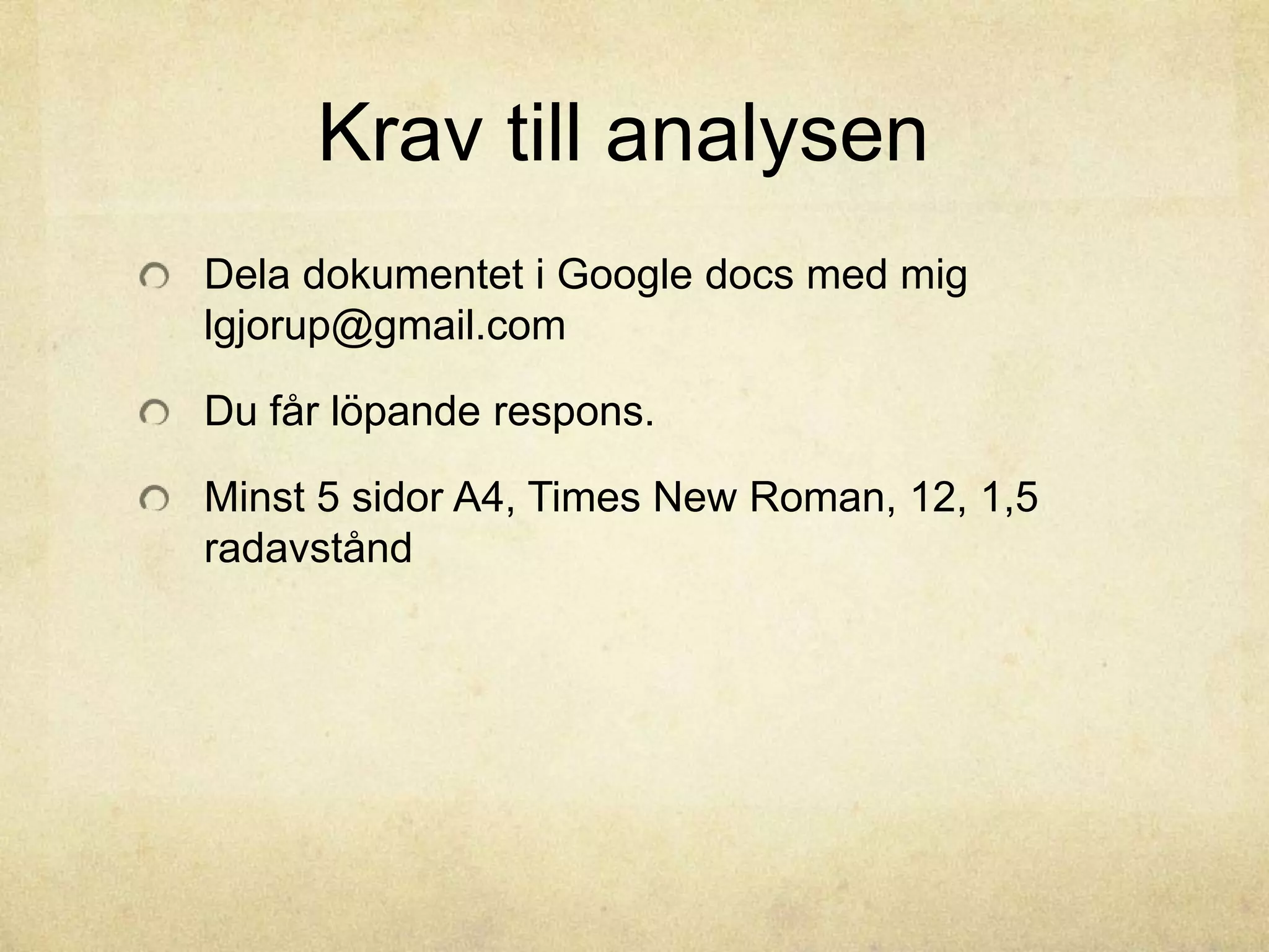 Presentation egen analys | PPTX