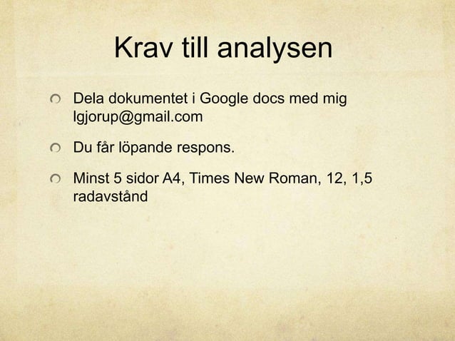 Presentation egen analys | PPTX