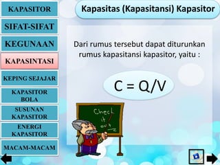 Presentation elektronika dasar kapasitor | PPTX
