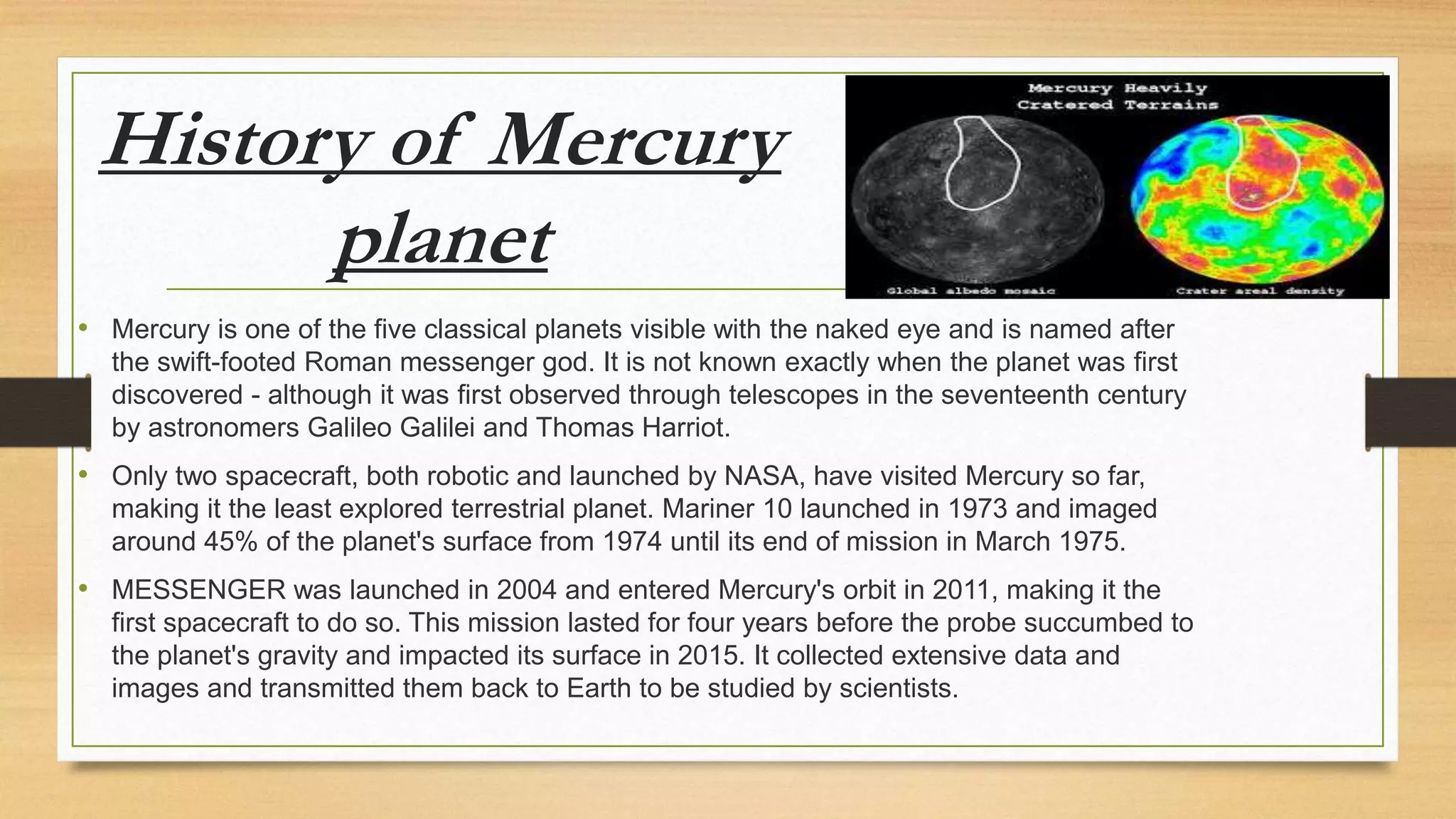 Mercury presentation slideshare / powerpoint presentation/ | PPTX