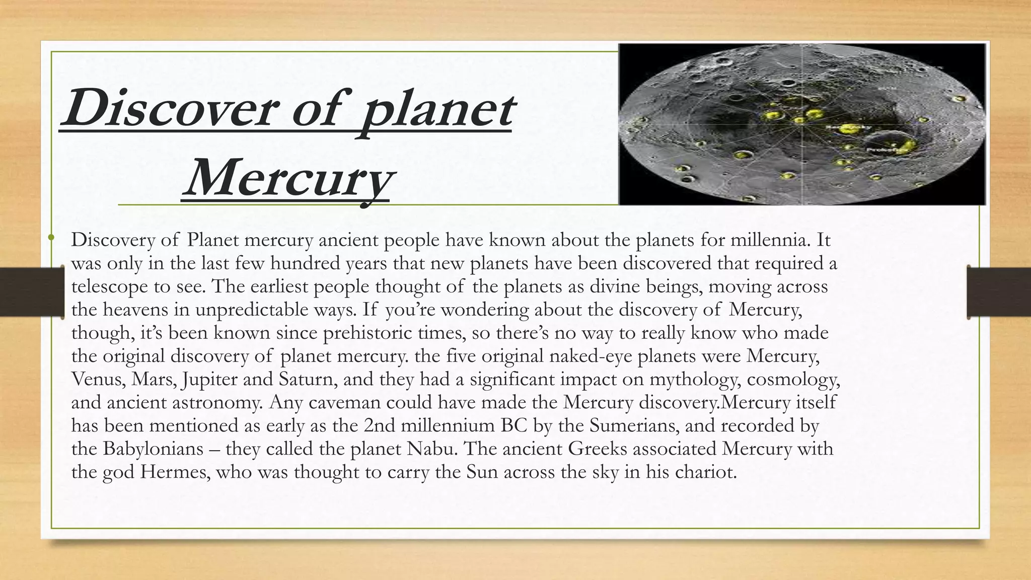 Mercury presentation slideshare / powerpoint presentation/ | PPTX