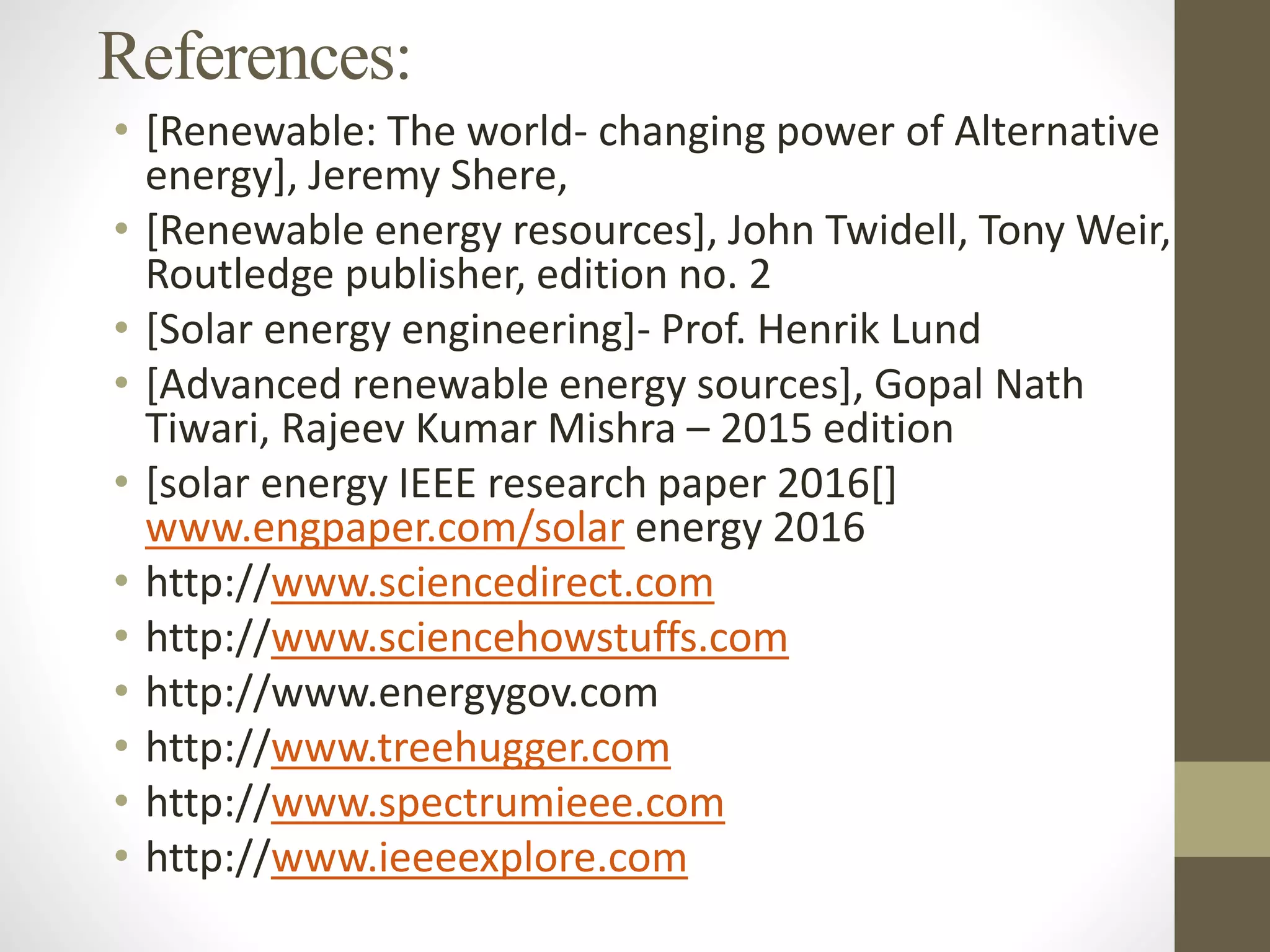 Emerging trends in Renewable Energy Sources | PPTX