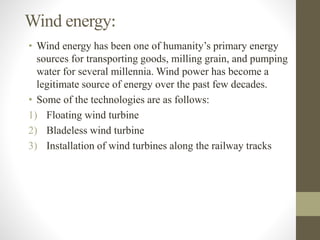 Emerging trends in Renewable Energy Sources | PPTX