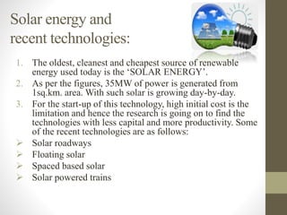 Emerging trends in Renewable Energy Sources | PPTX