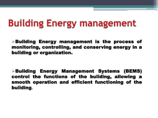 Building energy management system ppt | PPTX
