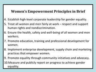 Women’s Empowerment Principles, UNIFEM | PPT