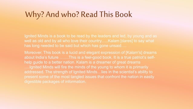 book rewiew of ignited minds | PPTX