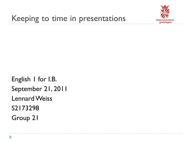 Presentation english 1 time | PPT