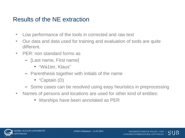 Named entity extraction tools for raw OCR text | PPT