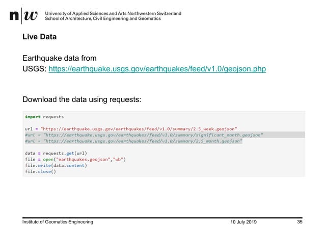 EuroPython 2019: GeoSpatial Analysis using Python and JupyterHub | PPT