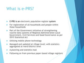 Presentation ePRS project | PPTX