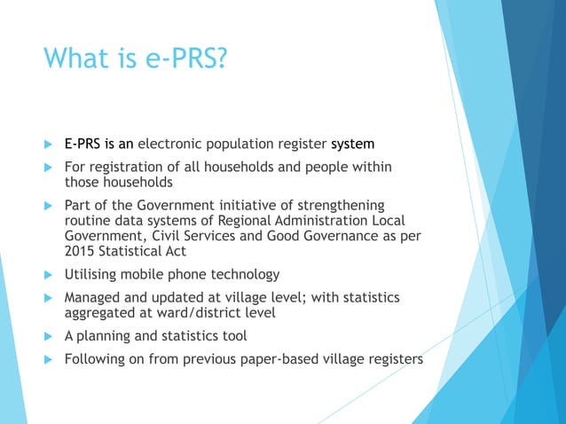 Presentation ePRS project | PPT