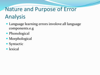 Presentation error analysis | PPTX | Educational Assessment | Education