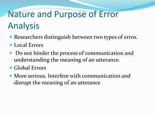 Presentation error analysis | PPTX | Educational Assessment | Education