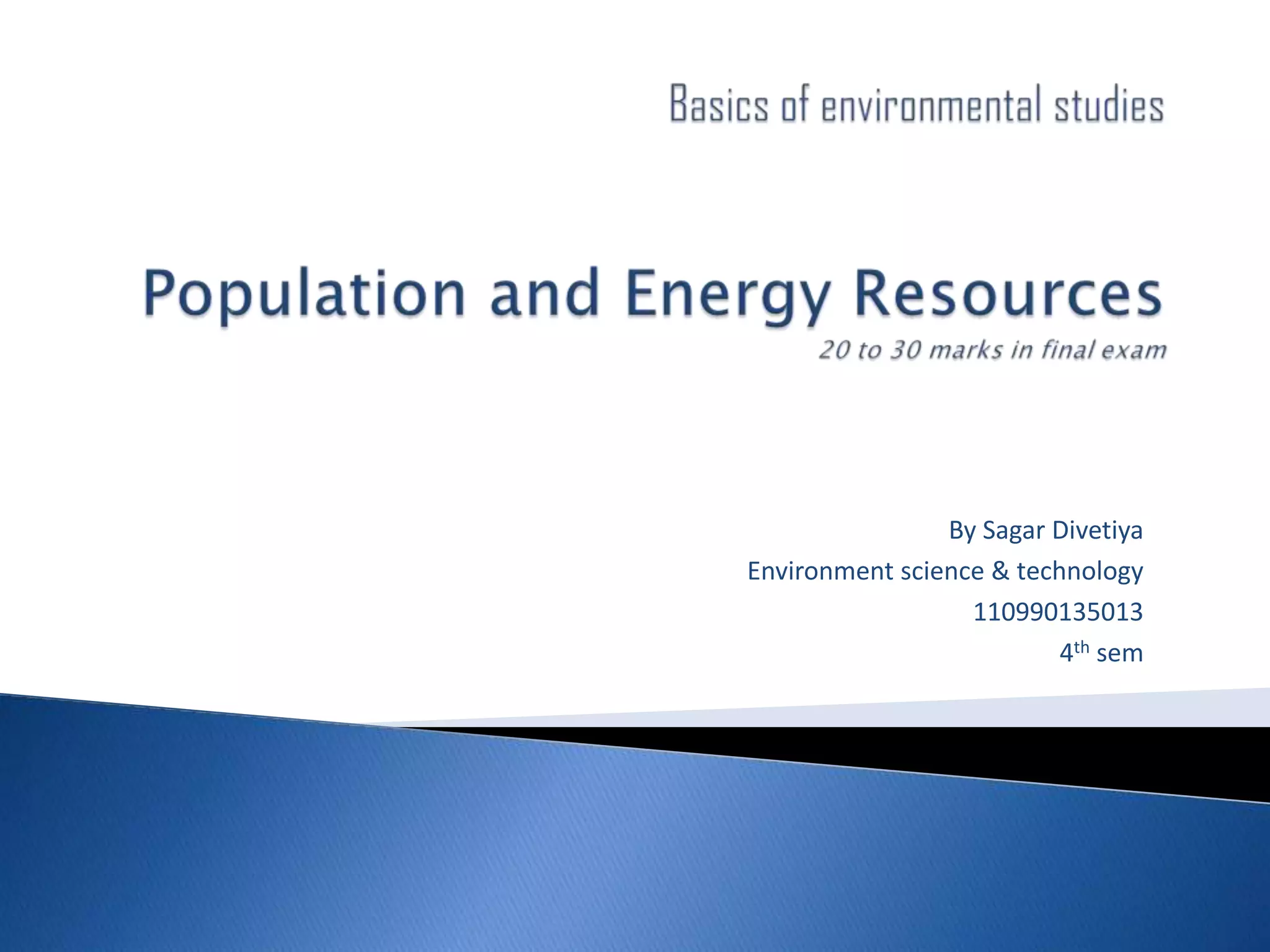 Population growth and Natural resources | PPTX