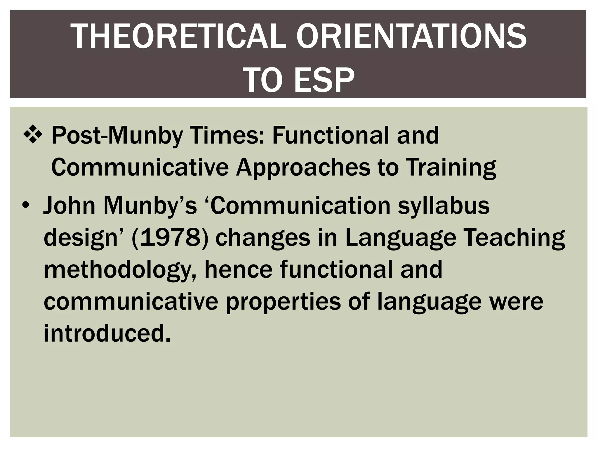 APPROACHES TO ESP TRAINING | PPTX