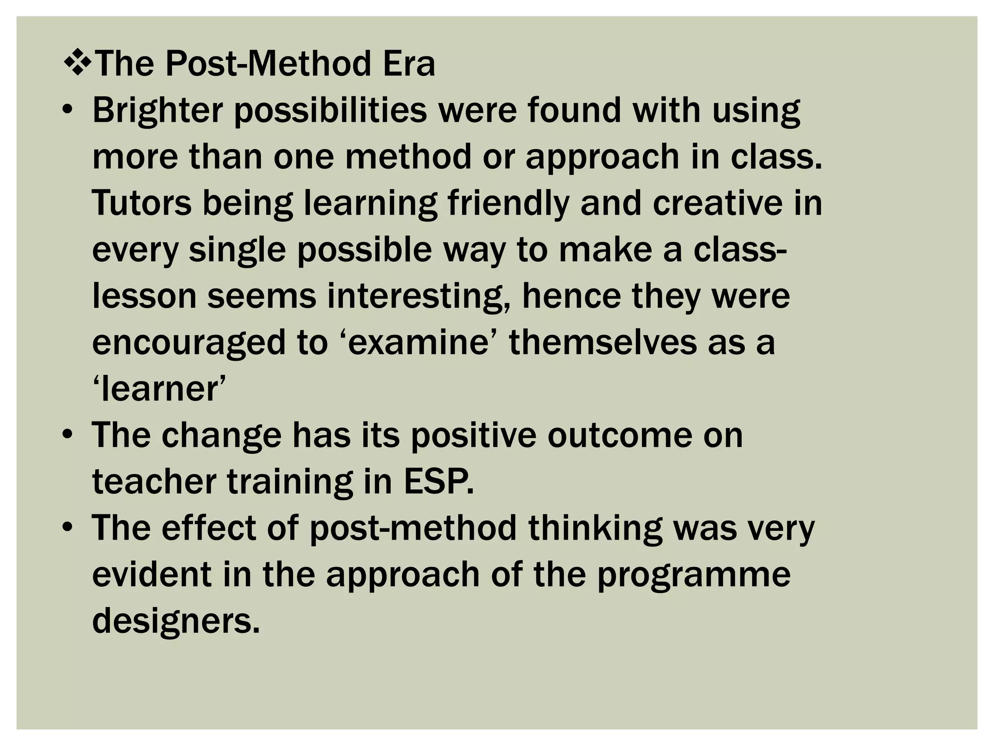 APPROACHES TO ESP TRAINING | PPTX