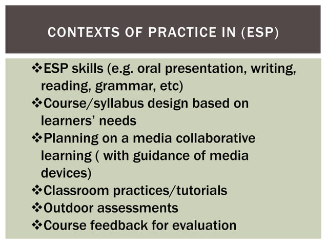 APPROACHES TO ESP TRAINING | PPTX