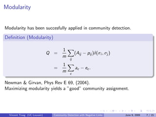 Community Detection with Negative Links | PDF | Social Networking ...