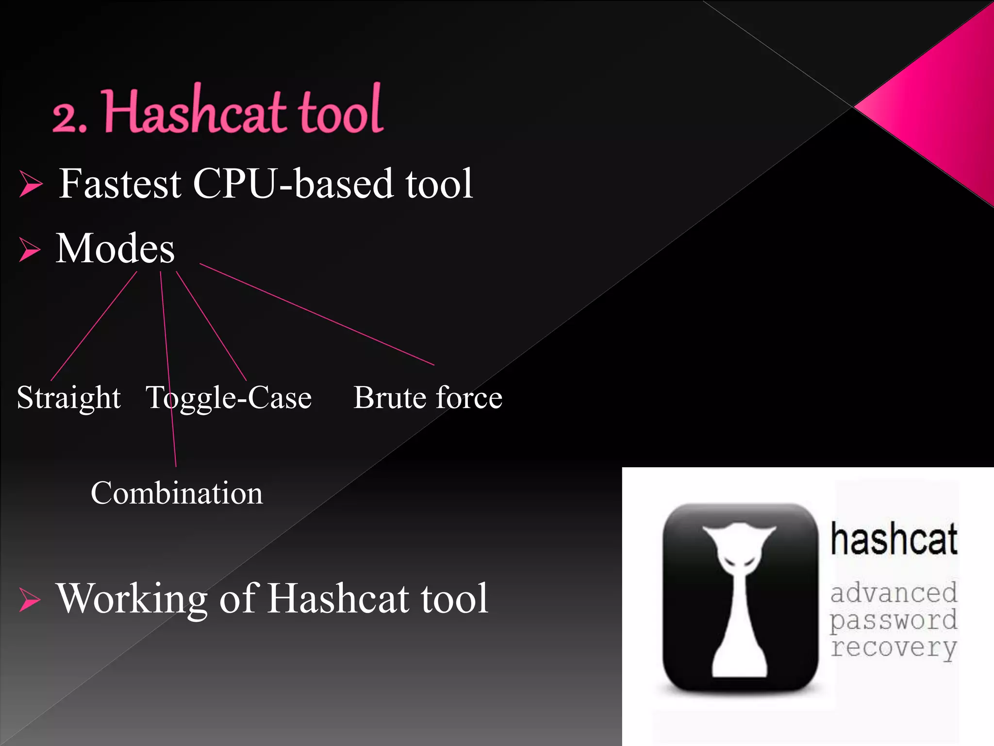 password cracking using John the ripper, hashcat, Cain&abel | PPTX