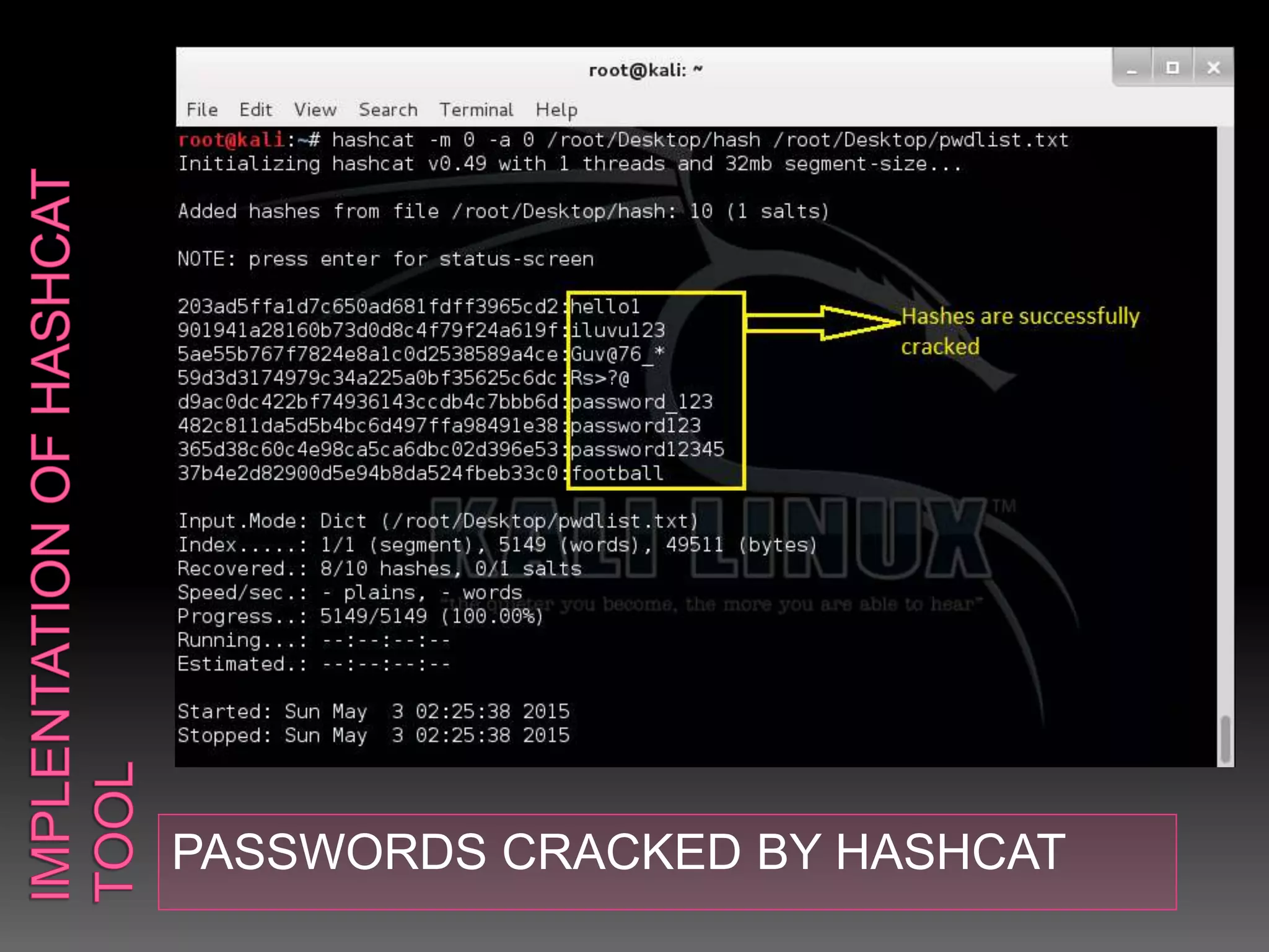 password cracking using John the ripper, hashcat, Cain&abel | PPTX