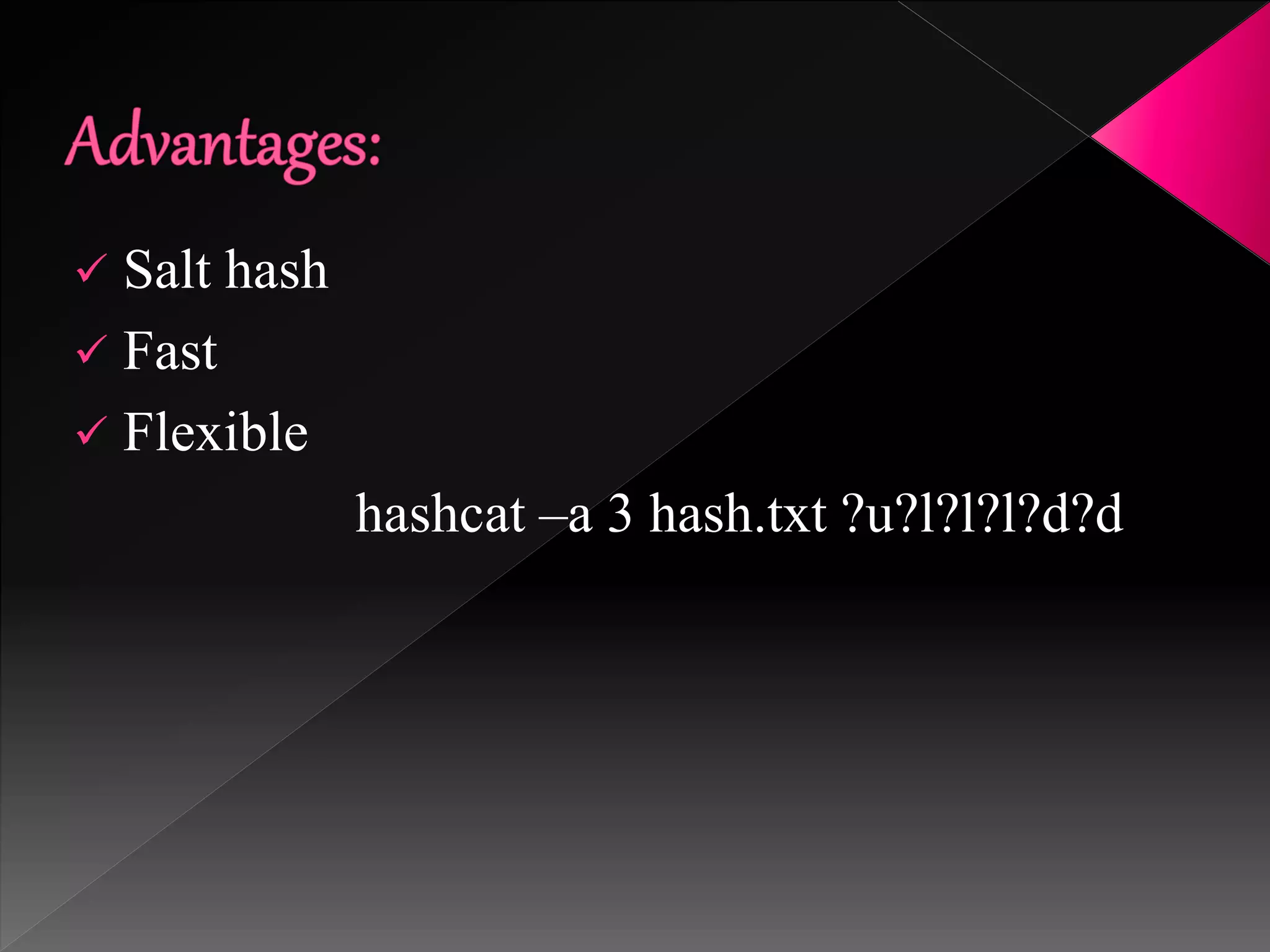 password cracking using John the ripper, hashcat, Cain&abel | PPTX