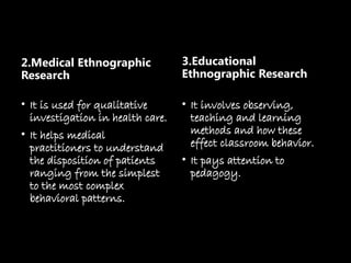 Presentation on ethnographic as a research tool | PPTX