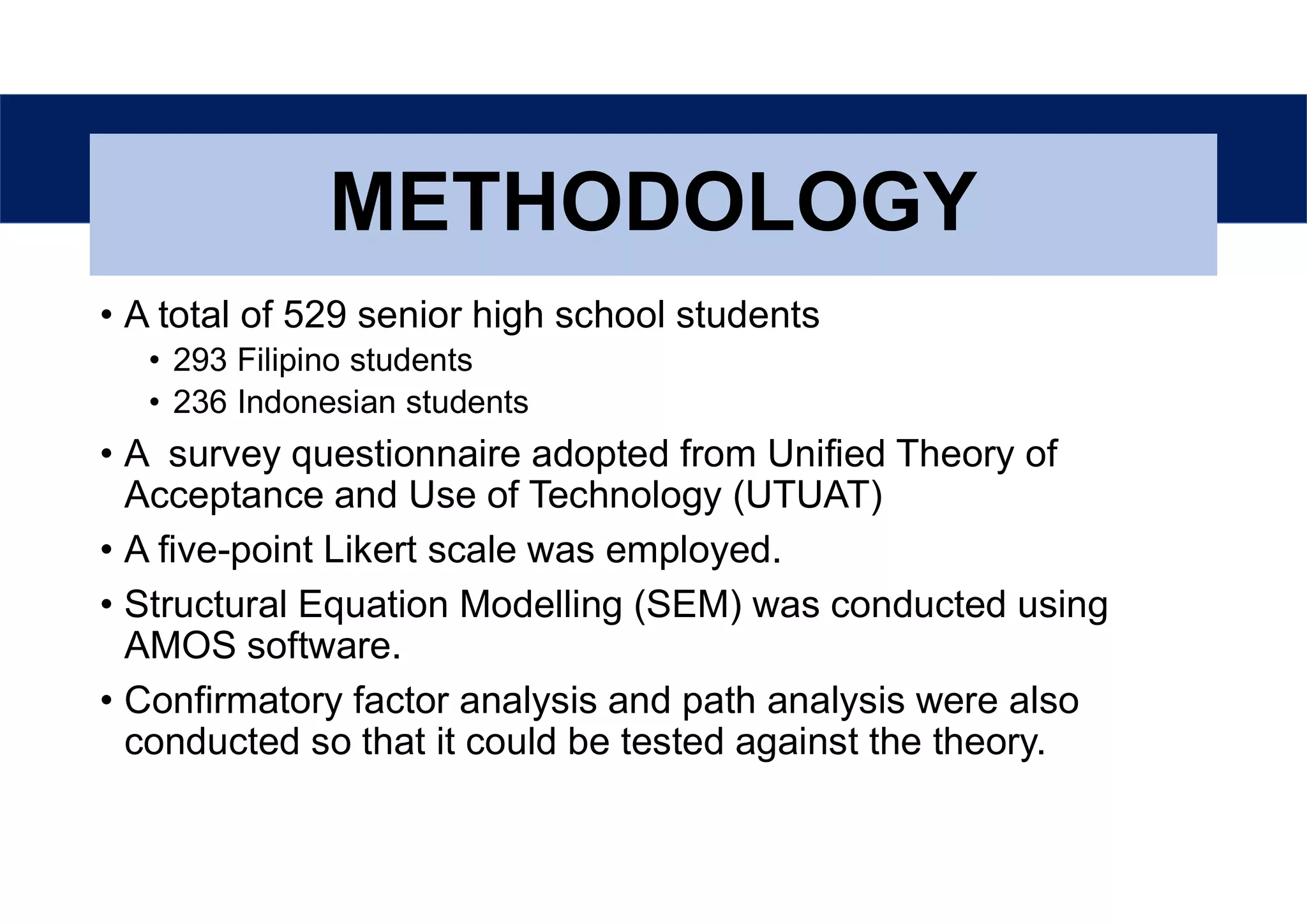 ICT Infrastructure Set and Adoption of Filipino and Indonesian SHS ...