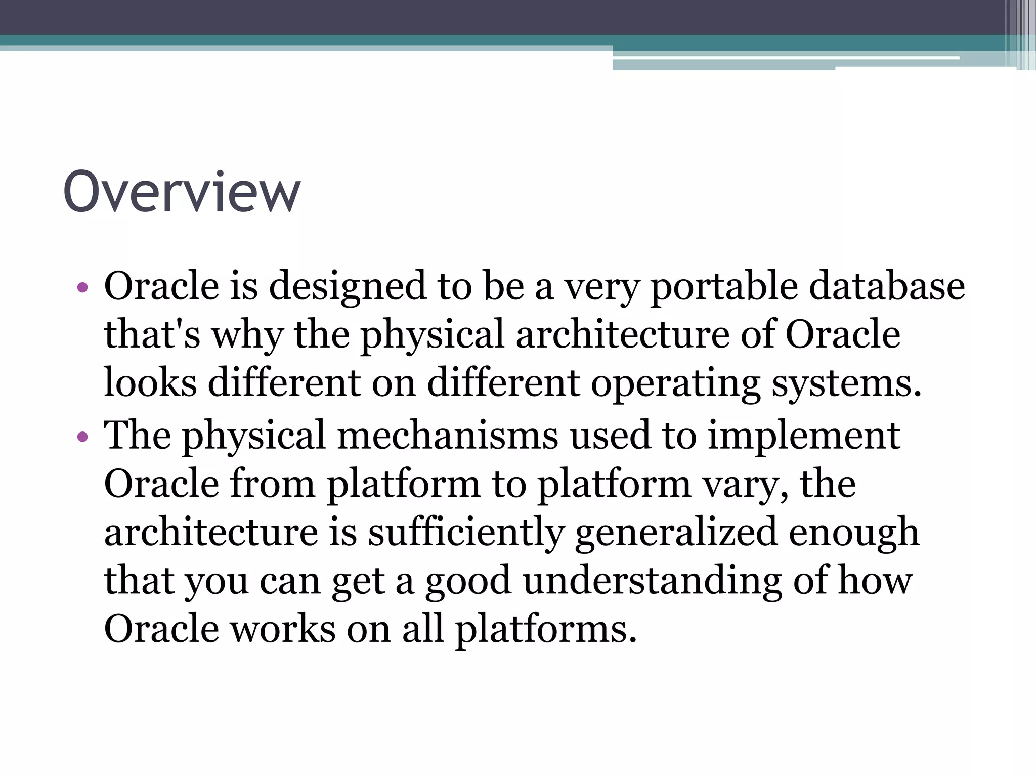 Oracle Database Architecture