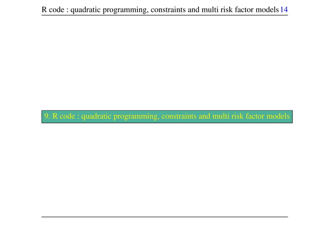 Multi risk factor model | PPT