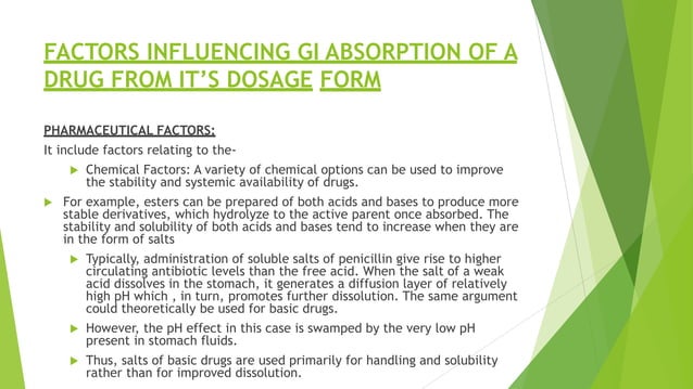 Presentation fACTOR AFFECTING DRUGSABSORPTION by deepak kumar | PPT